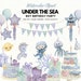 Under the Sea Clipart: Boy Birthday Party, Watercolor Animals (PNG ...