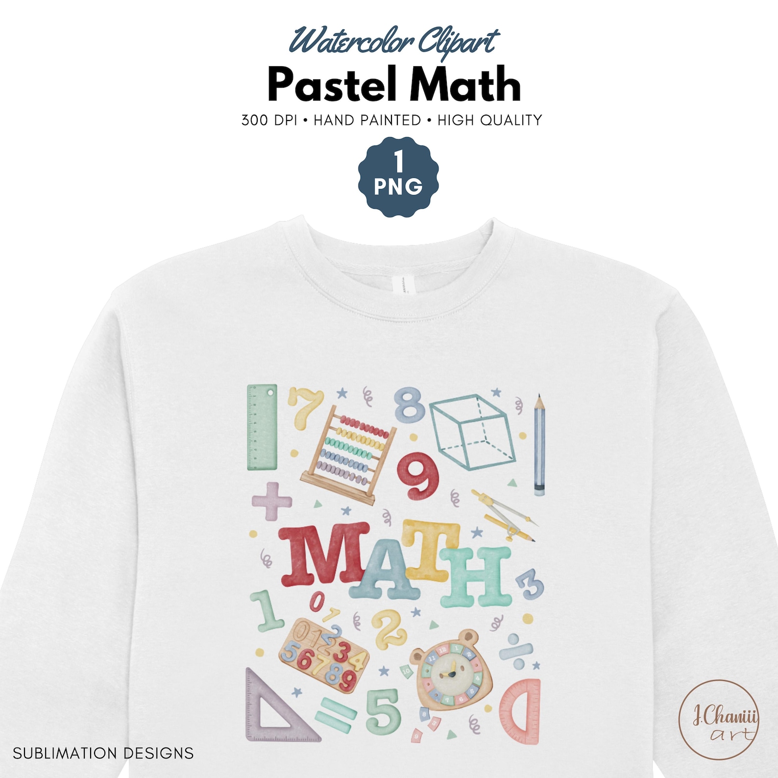 Pastel Math Rectangle PNG, Back to School Clipart, Watercolor School ...