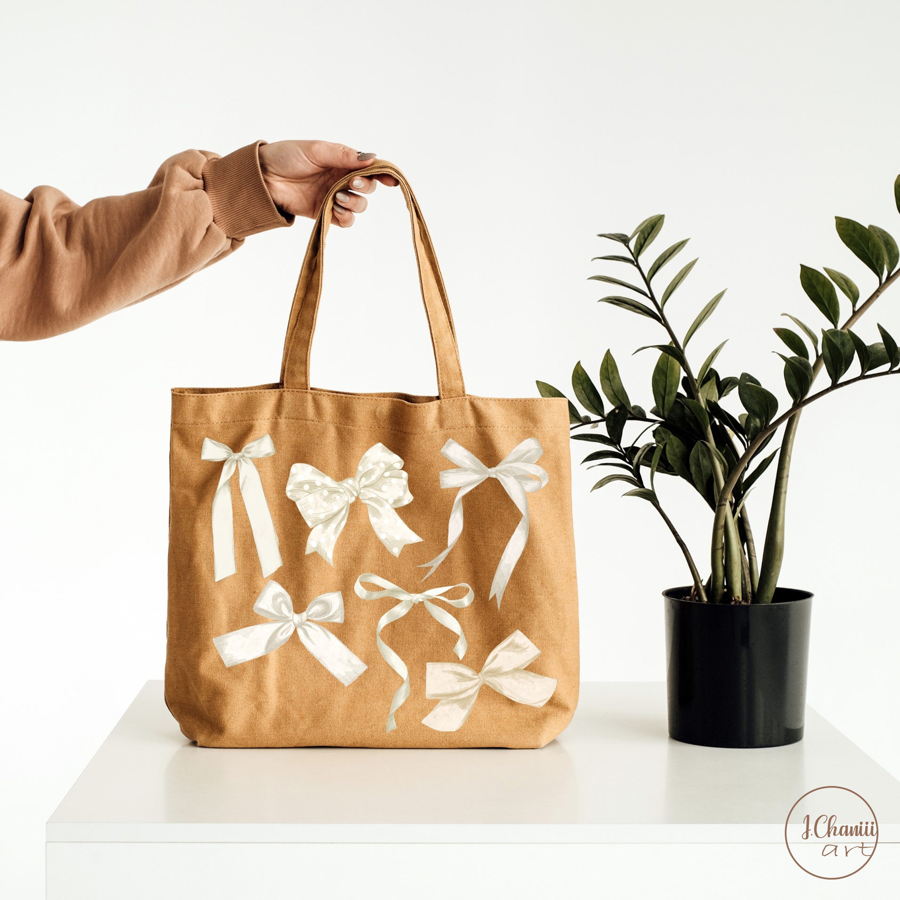 Watercolor Beige Bows Clipart, Watercolor Clip Art, Files Hand Painted ...