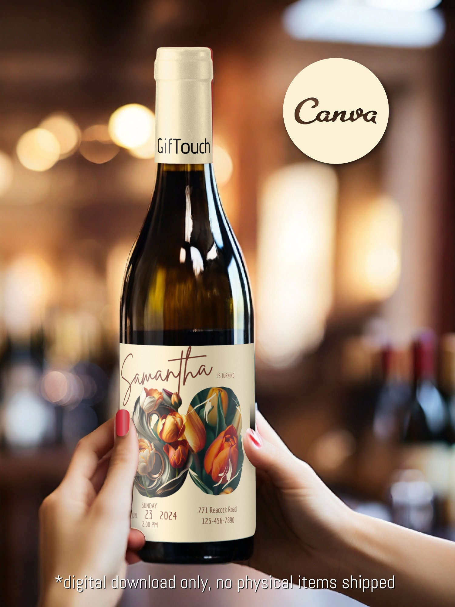 EDITABLE 80th Birthday Wine Labels, Cheers to 80 Years, 80th Birthday ...