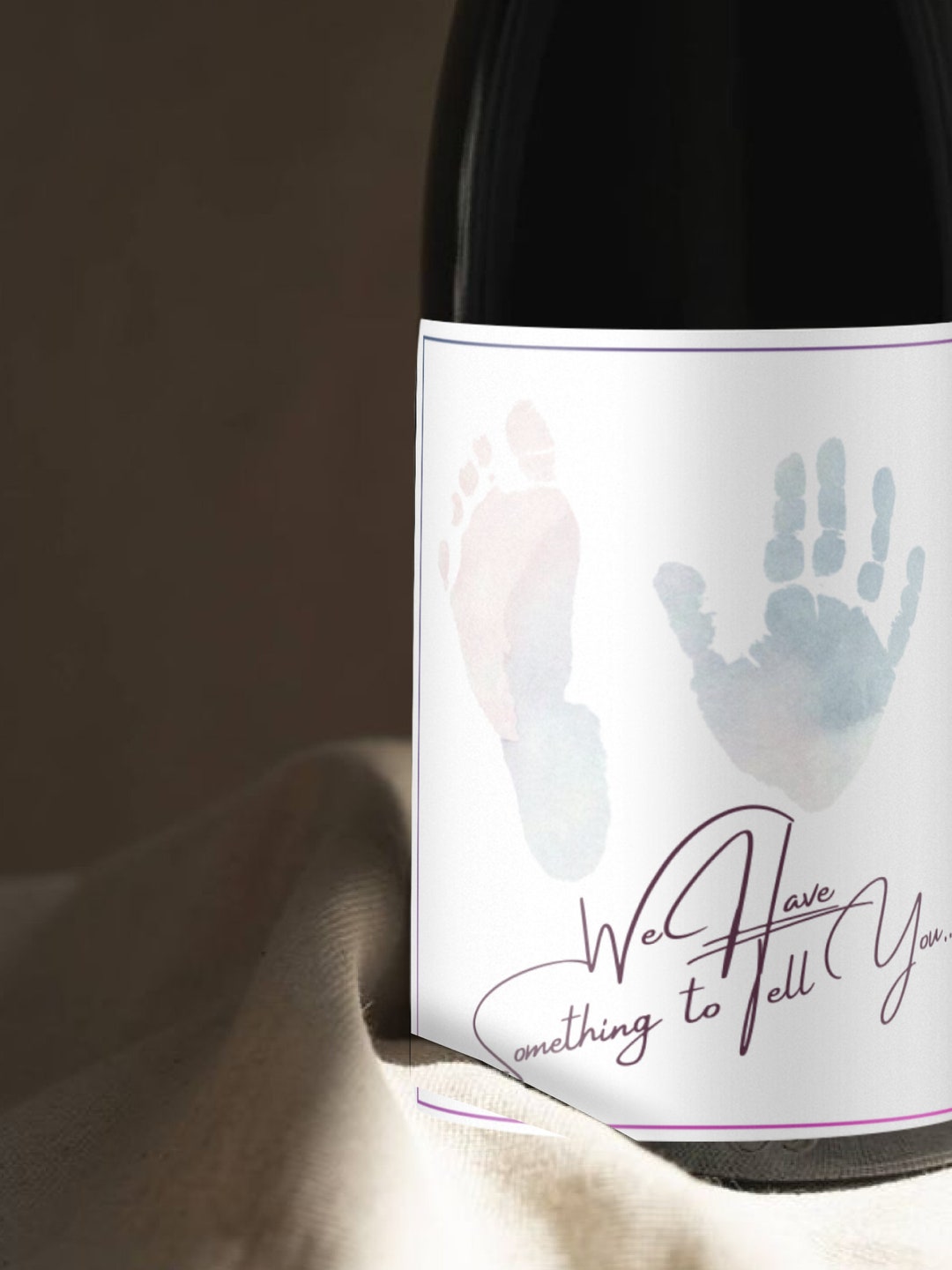 Editable Pregnancy Announcement Bottle Label or Tag, Blue or Pink ...