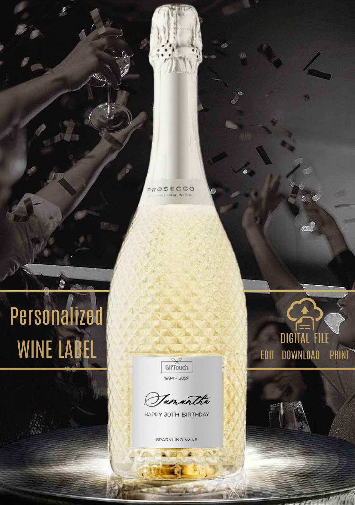 Personalized Prosecco Champagne Wine Label Sticker Wedding Gift ...