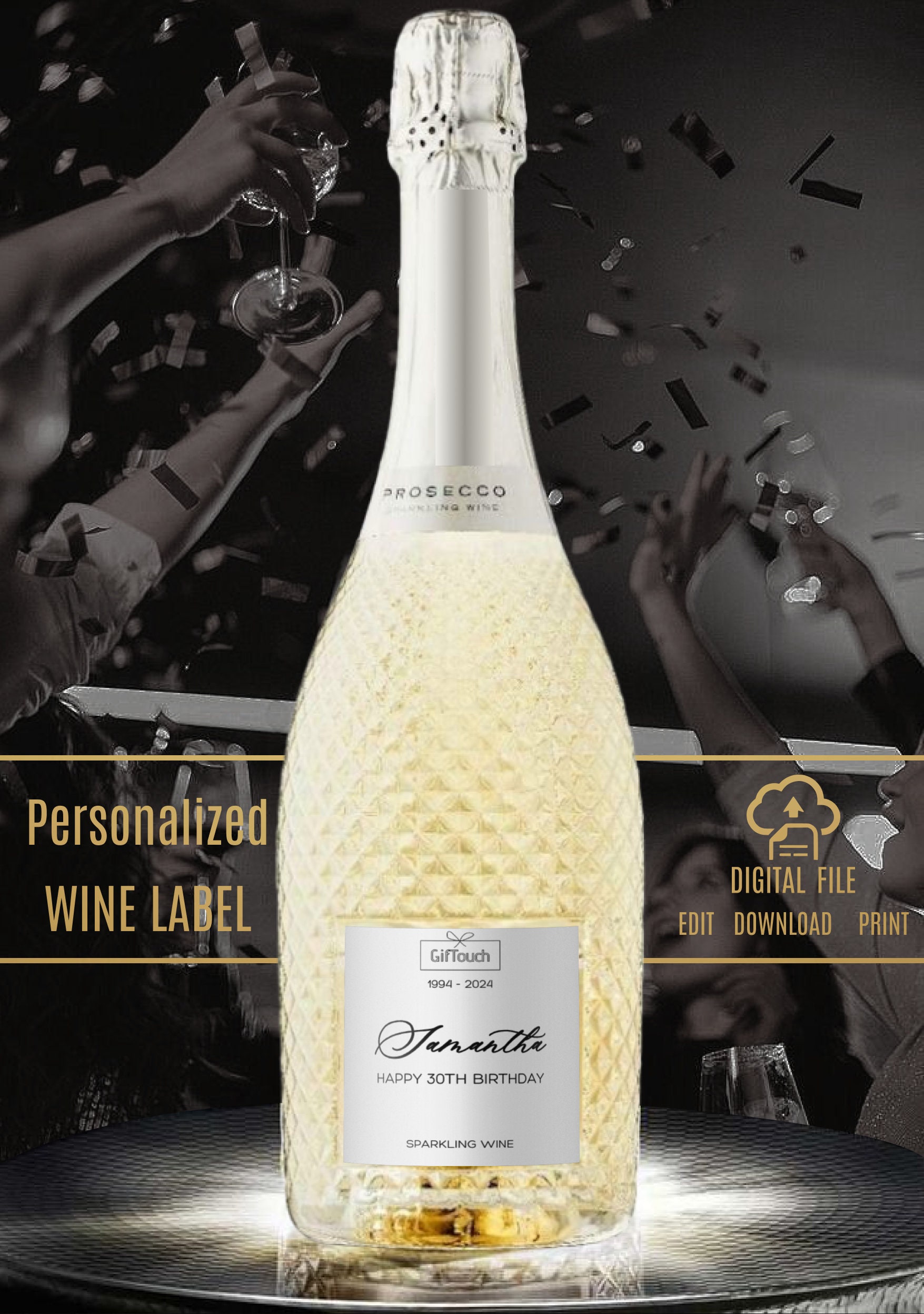 Personalized Prosecco Champagne Wine Label Sticker Wedding Gift ...