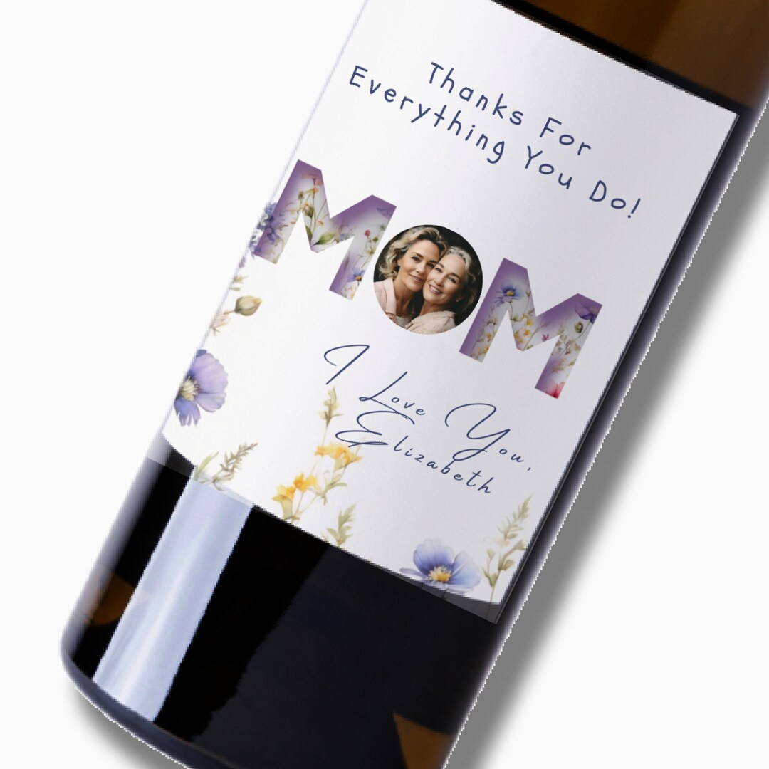 Editable Mother's Day Wine Label Template, Personalized Wine Label ...