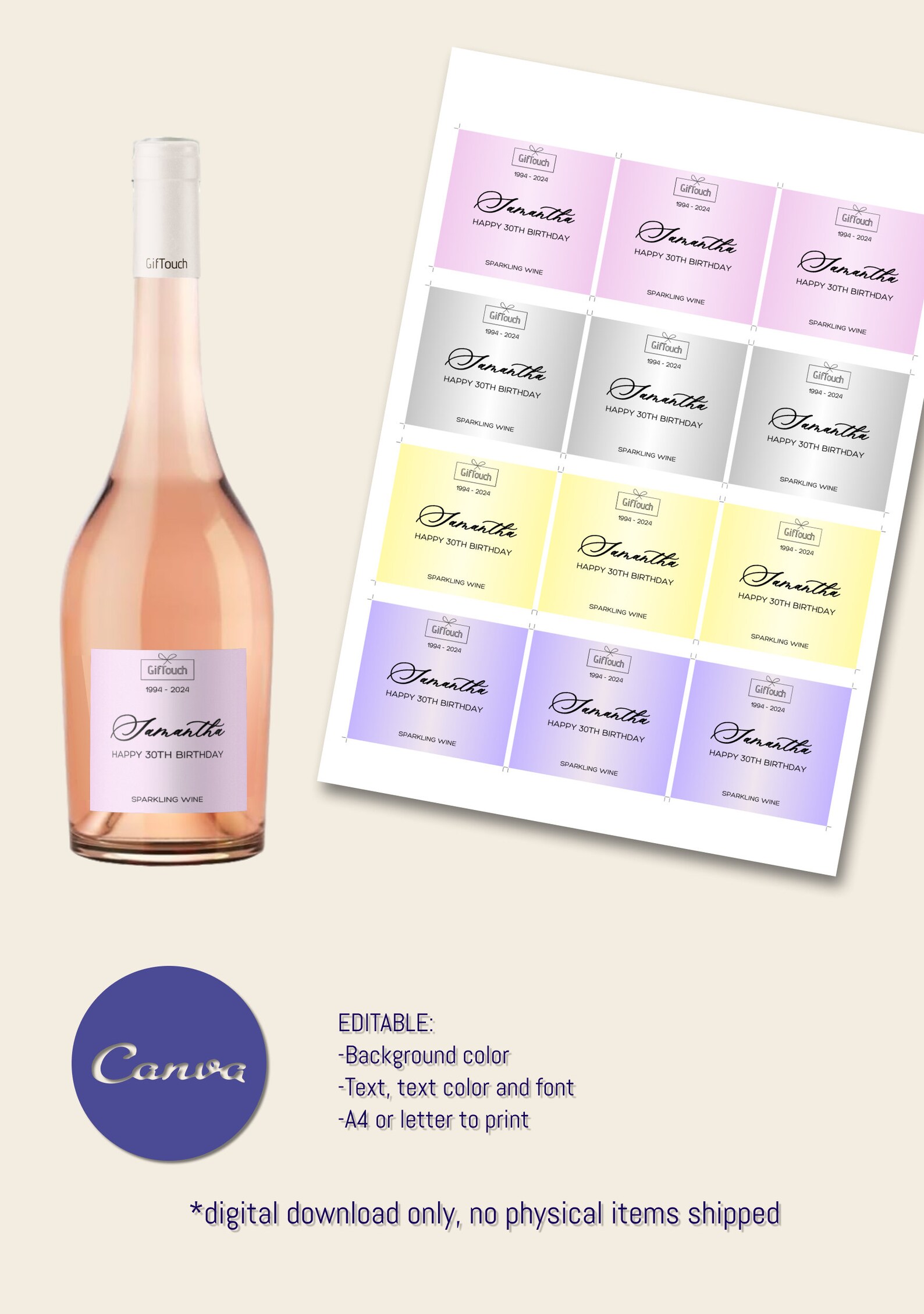 Personalized Prosecco Champagne Wine Label Sticker Wedding Gift ...