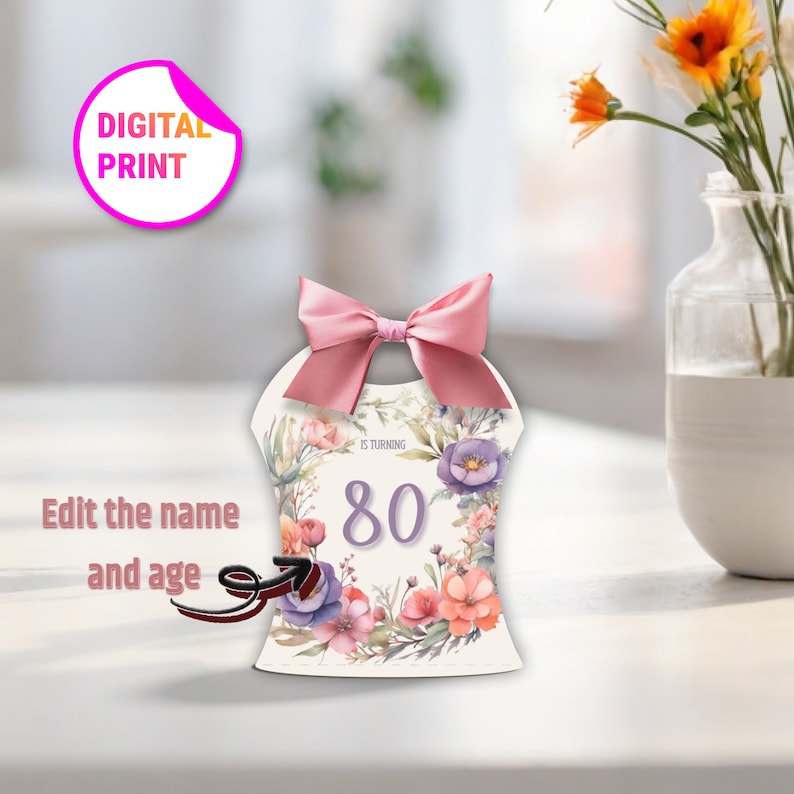 Editable Personalized 80th Birthday Party Favor Box, Welcome ...