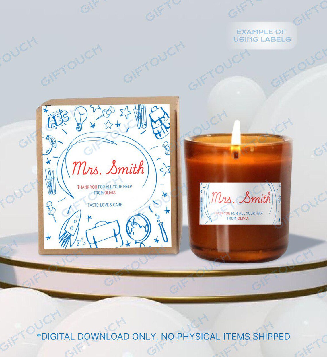 Teacher Editable Appreciation Gift Label, School Present Tag for ...