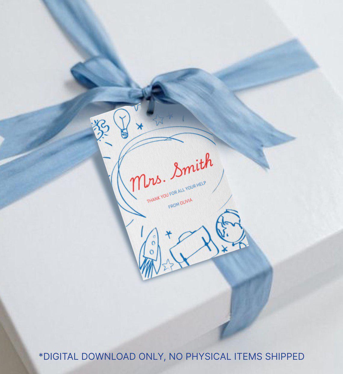 Teacher Editable Appreciation Gift Label, School Present Tag for ...