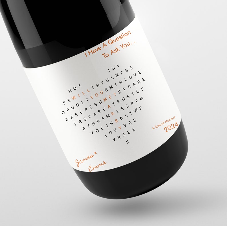 Personalized Proposal Wine Bottle Labels, Will You Marry Me Set of 2 ...