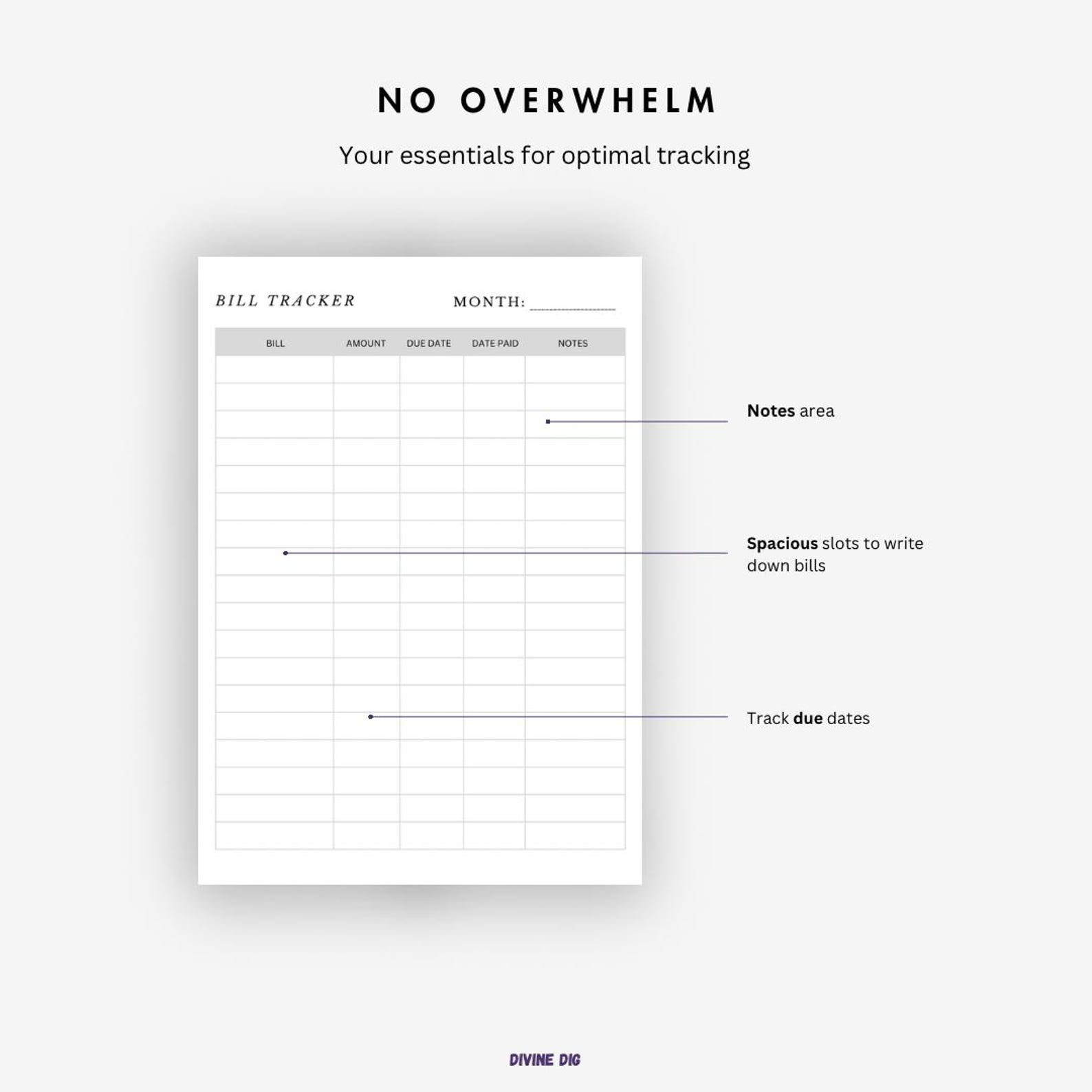 2025 Monthly Bill Tracker Printable & Fillable PDF | Budget Tracker ...