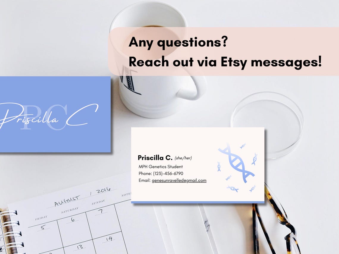 Genetic Counselor Business Card Template: Genetics Student, Scientist ...