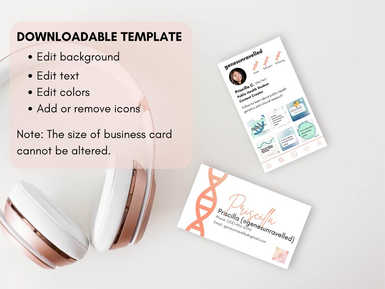 Instagram Science Influencer Business Card Digital Template, Genetic ...