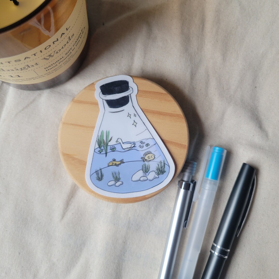 Ducks in an Erlenmeyer Flask, Science Sticker, Science Gift, Science ...