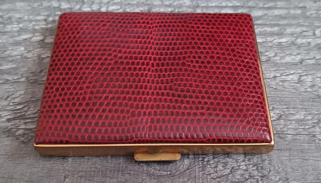 Vintage Patrys Red Leather Snakeskin Powder Compact, Paris 1950s - Etsy