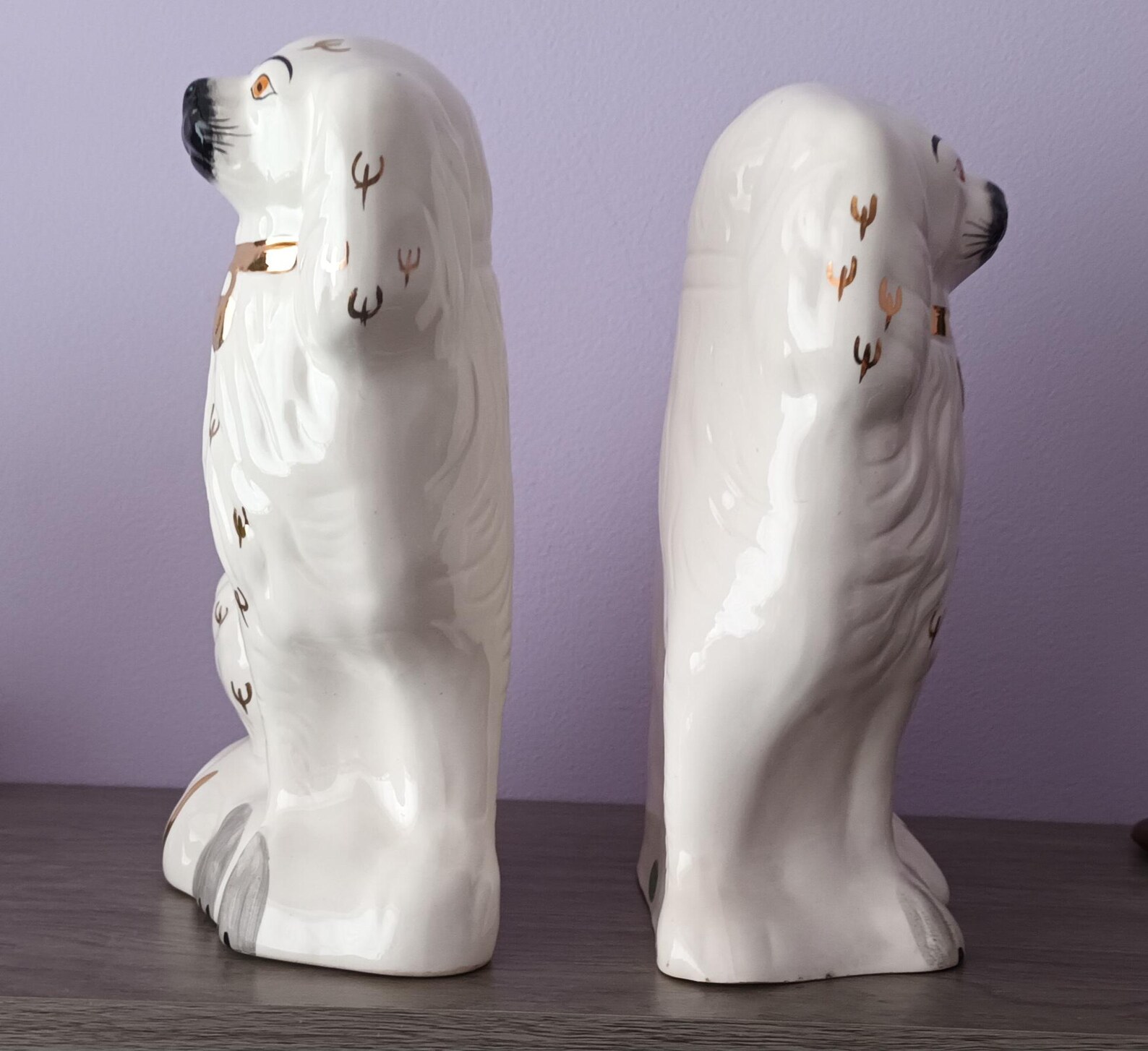 Extra Large Pair of Staffordshire Mantel Spaniel Dogs, Walley Dogs by ...