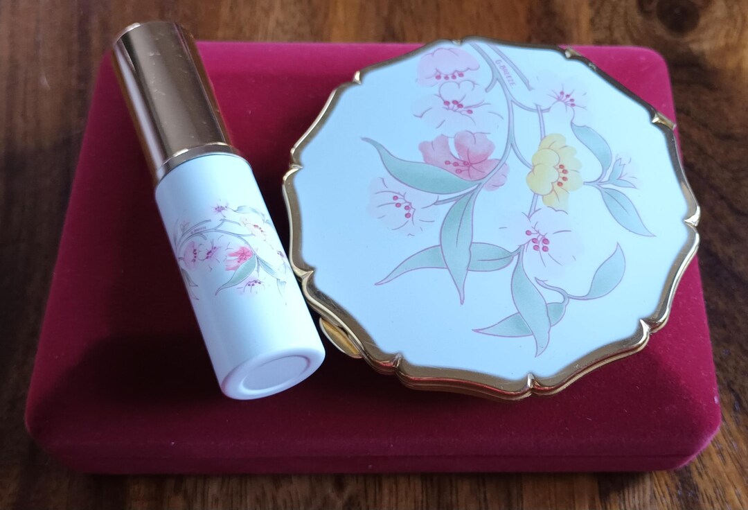 Vintage Stratton Queen Floral Compact & Perfume Atomiser Set - Etsy