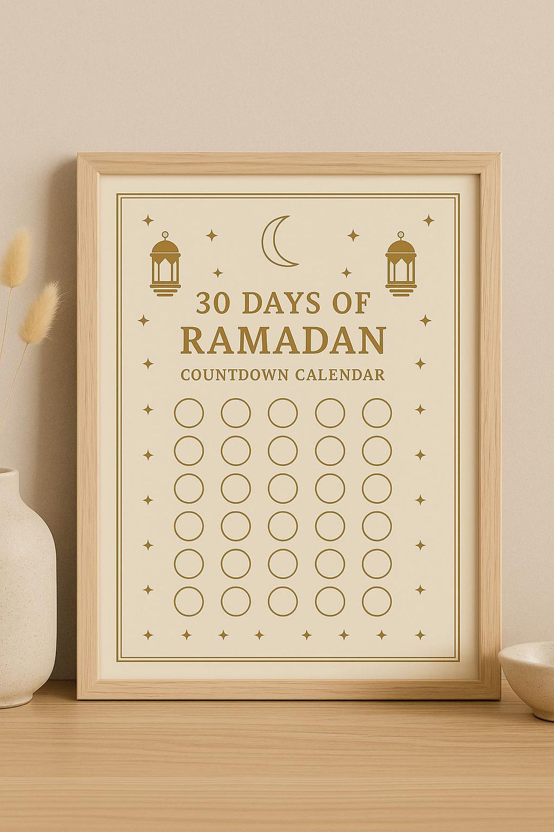 Ramadan Countdown Calendar Printable | 30 Day Tracker - Etsy