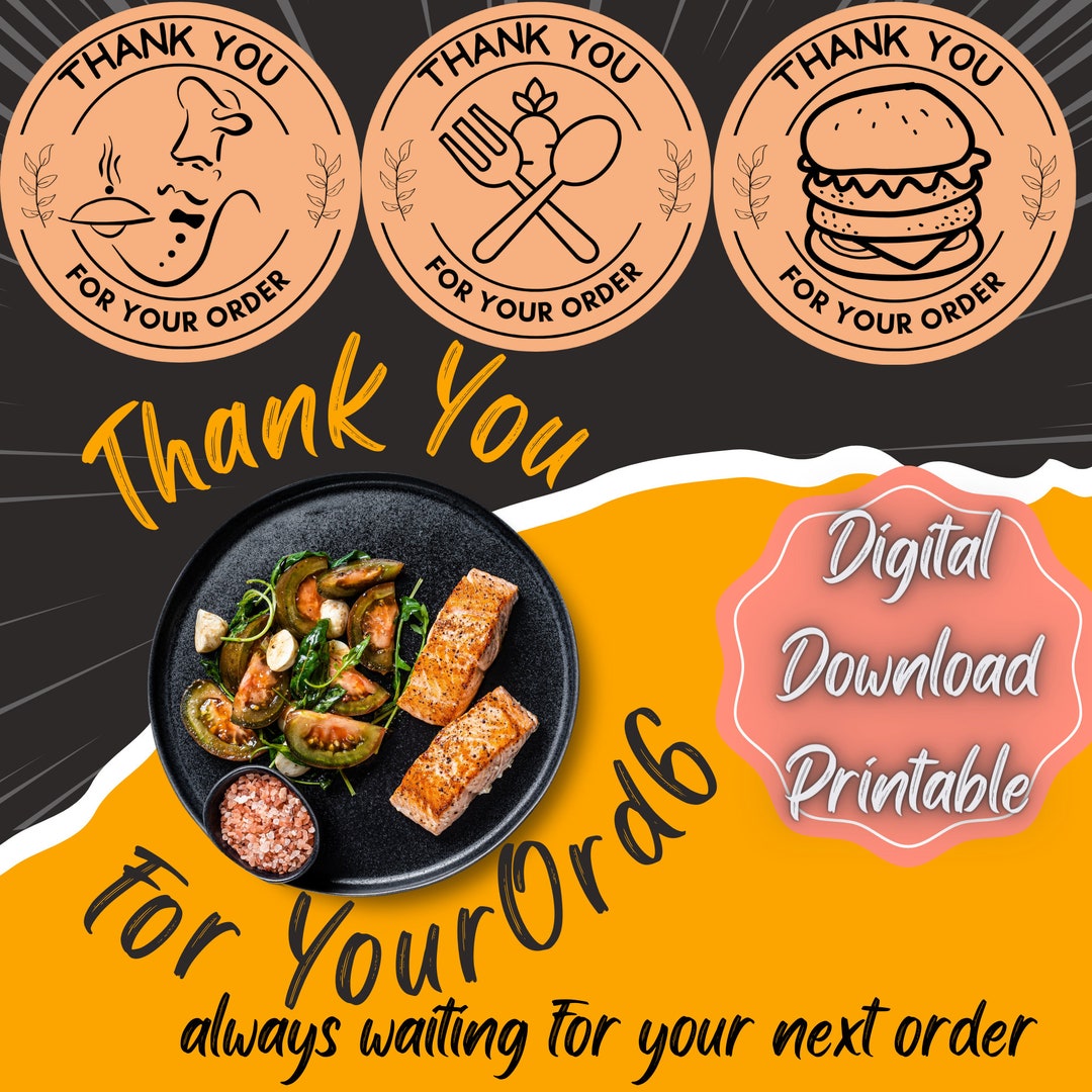 Thank You for Your Order Stickers Cute and Colorful Food Stickers Thank ...