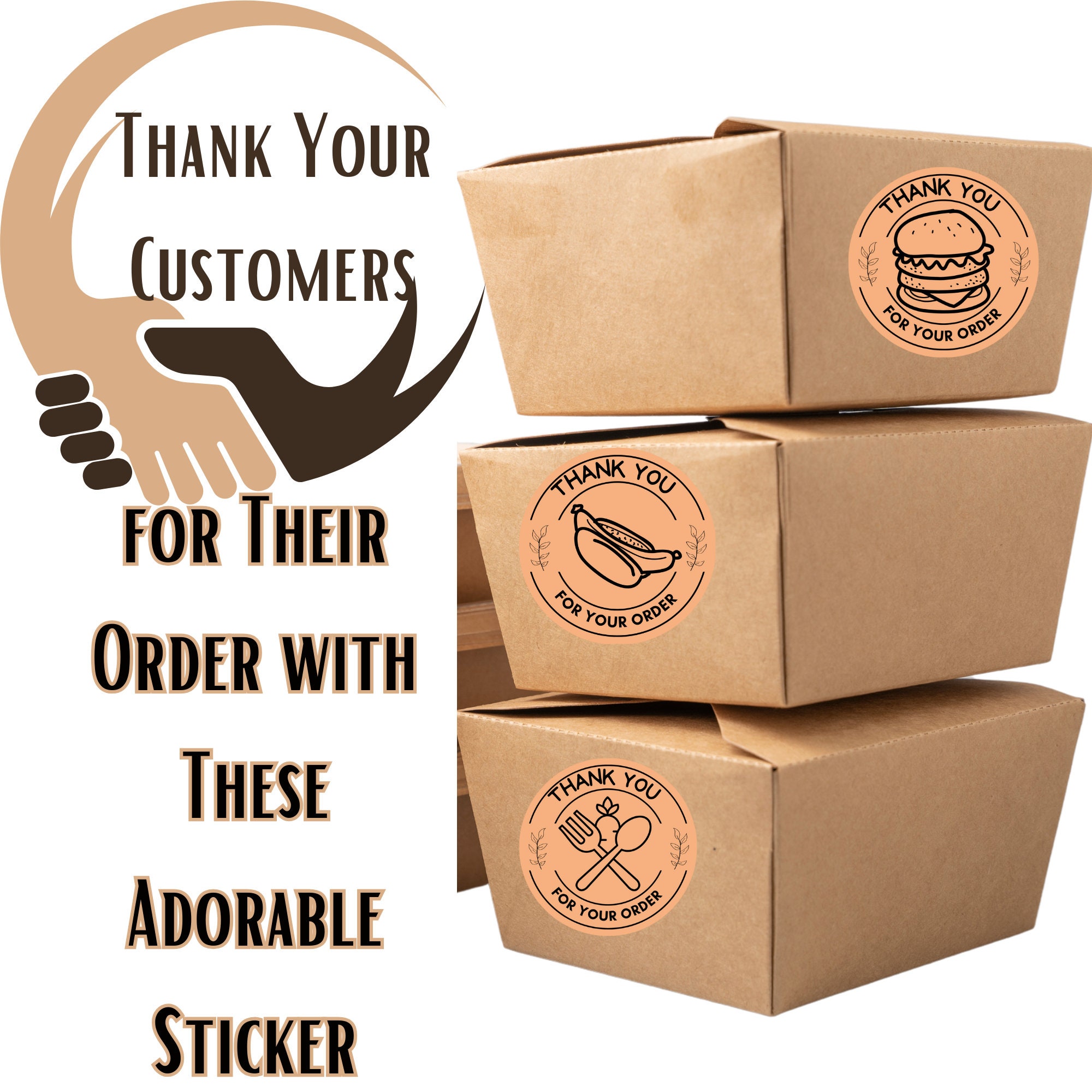 Thank You for Your Order Stickers Cute and Colorful Food Stickers Thank ...