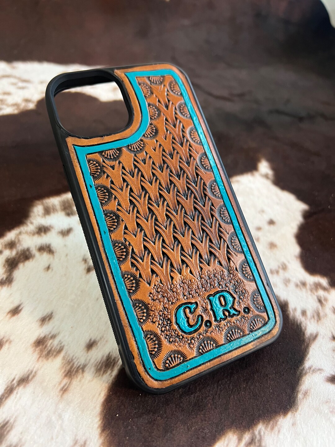 Custom Tooled/engraved Leather iPhone Case - Etsy