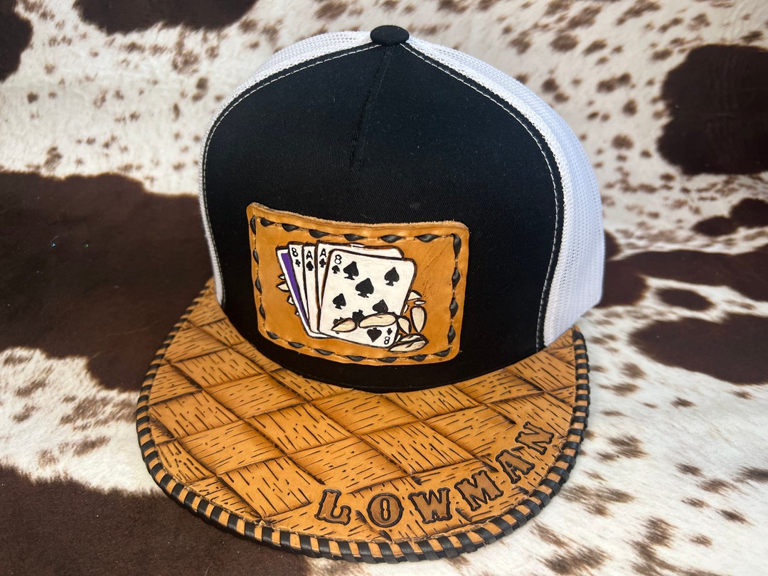 Snapback Hat With Custom Tooled Leather Bill and Patch - Etsy