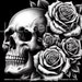 Skull With Half-face Roses | Instant Digital Download | Unique Skull ...