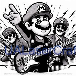 Super Mario Silhouette | Rock N Roll Band Outline | Super Mario Cricut ...