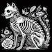 Skeleton Cat Digital Art – Spooky Cat Illustration – Printable Wall Art ...