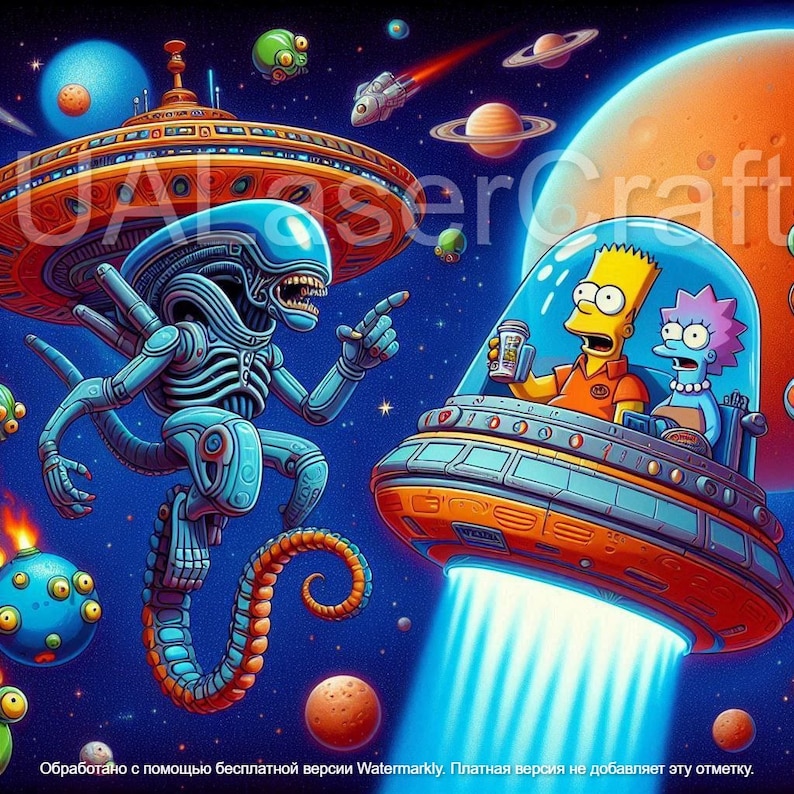 The Simpsons Space Clip Art Bundle Simpsons PNG & Bart Simpson PNG ...