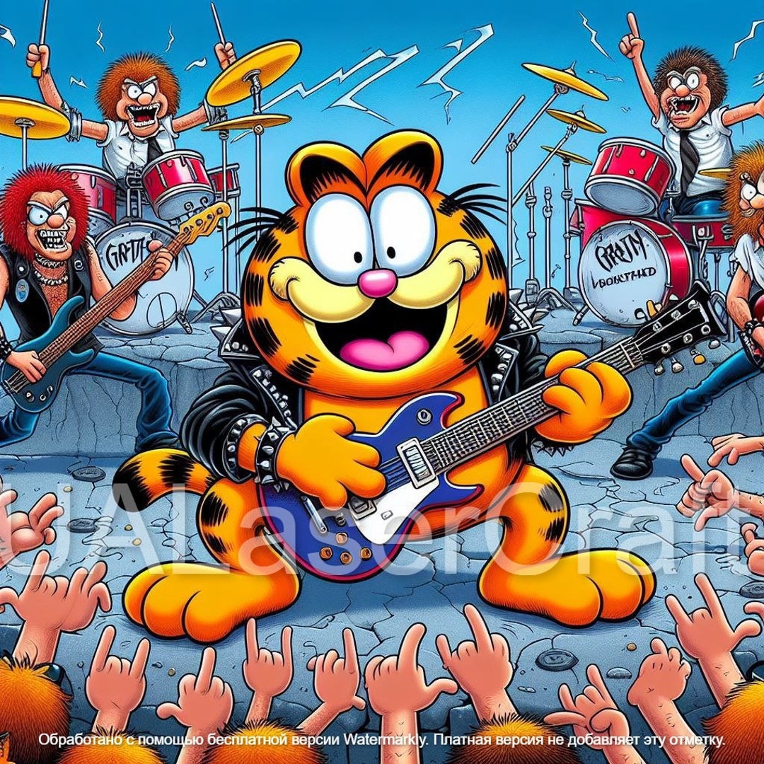 Garfield Rock N Roll Disney Digital Download Image Cut Files Printable ...