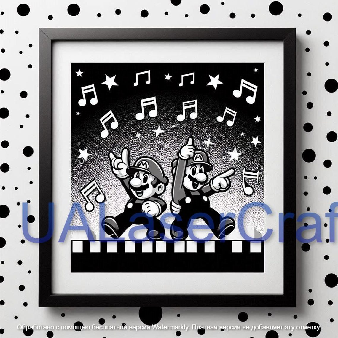 Super Mario Silhouette | Rock N Roll Band Outline | Super Mario Cricut ...