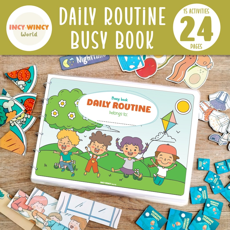 Daily Routine Busy Book, Activity for Kids, Homeschool Learning Prints ...