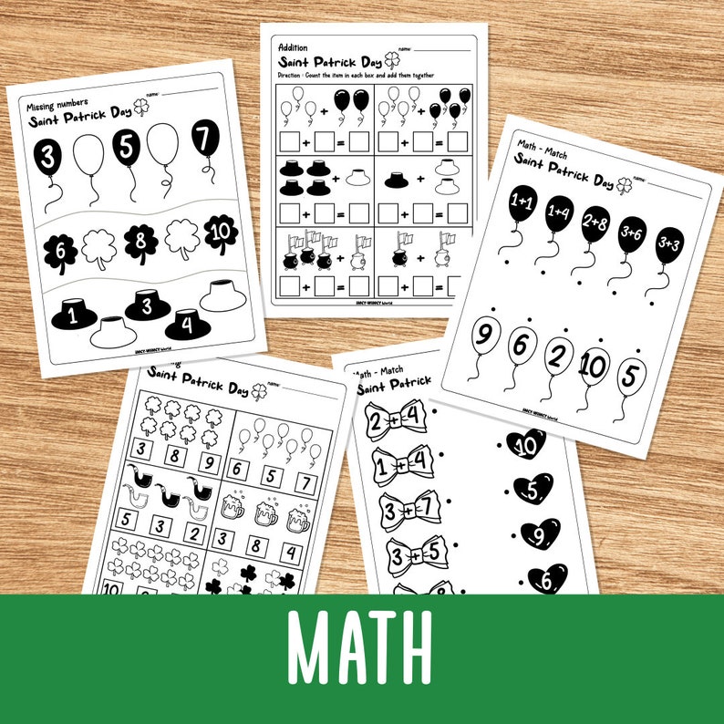 St. Patrick's Day Worksheets, Bundle, Preschool Activities, Preschool ...