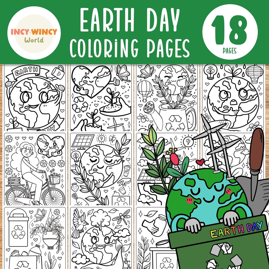 Earth Day Coloring Pages for Kids, Earth Day Coloring Sheets, Earth Day ...