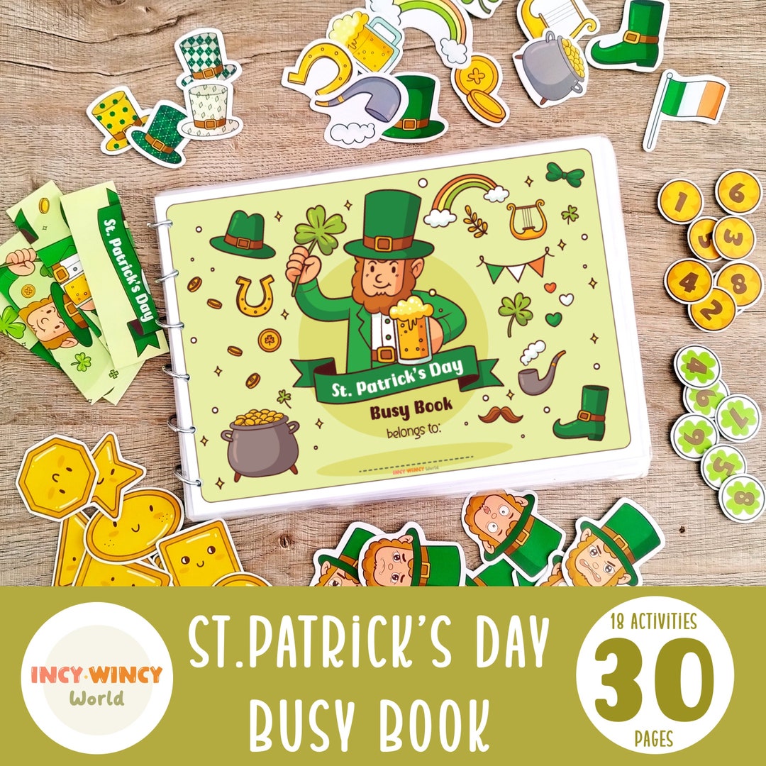 St Patrick's Day Busy Book, Activity for Kids, Homeschool Learning ...