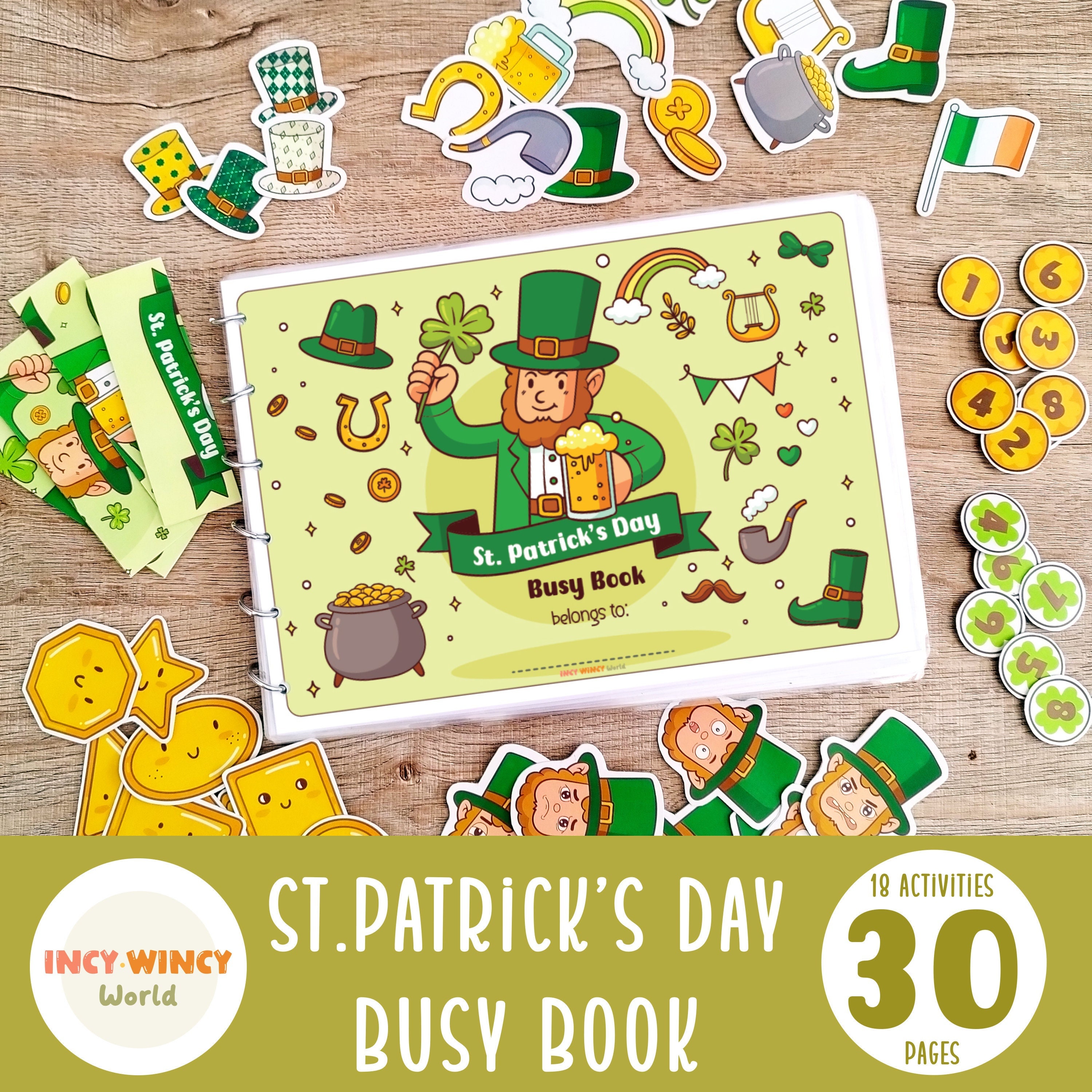 St Patrick's Day Busy Book, Activity for Kids, Homeschool Learning ...
