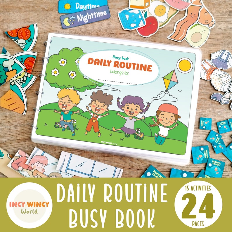 Daily Routine Busy Book, Activity for Kids, Homeschool Learning Prints ...
