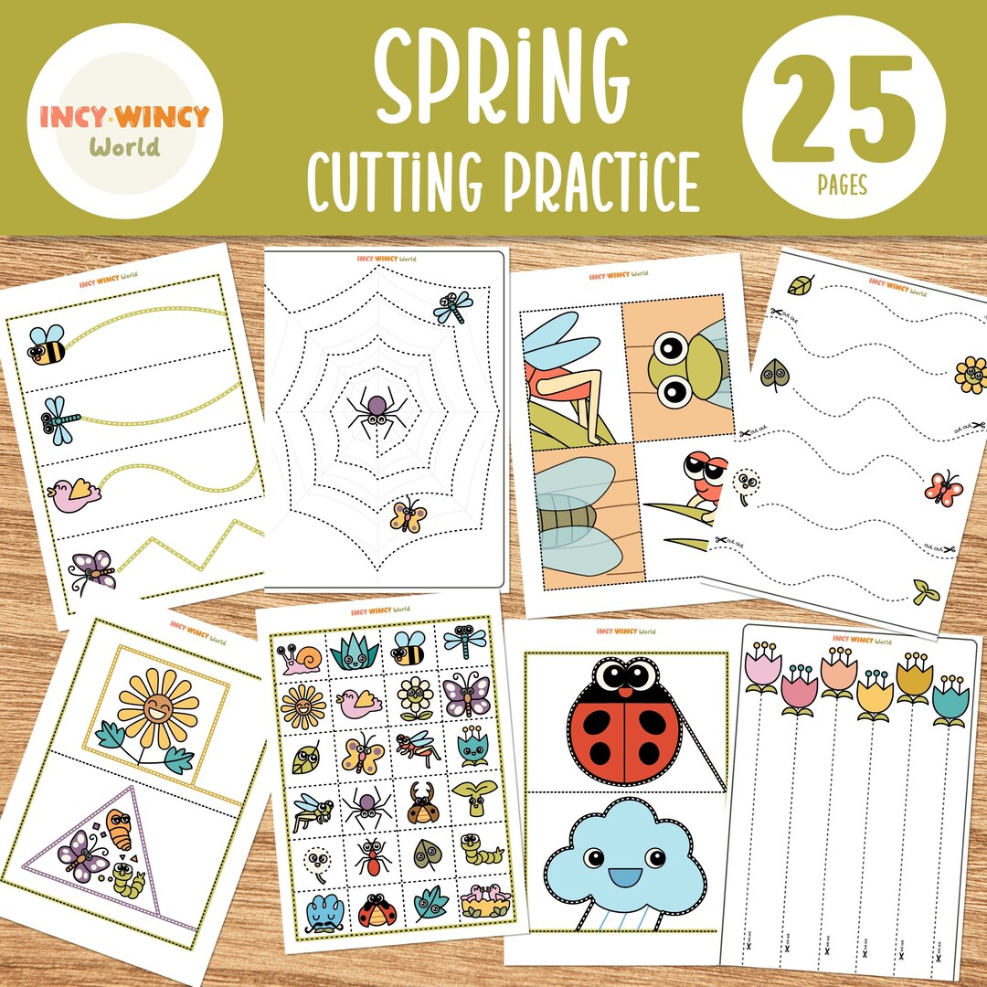 Spring Cutting Practice, Scissor Skills, Fine Motor Skills, Toddler ...