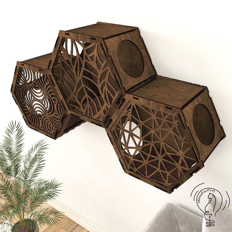 Hexagon Honeycomb Cat Shelves - Stylish Wall-mounted Furniture for Your ...