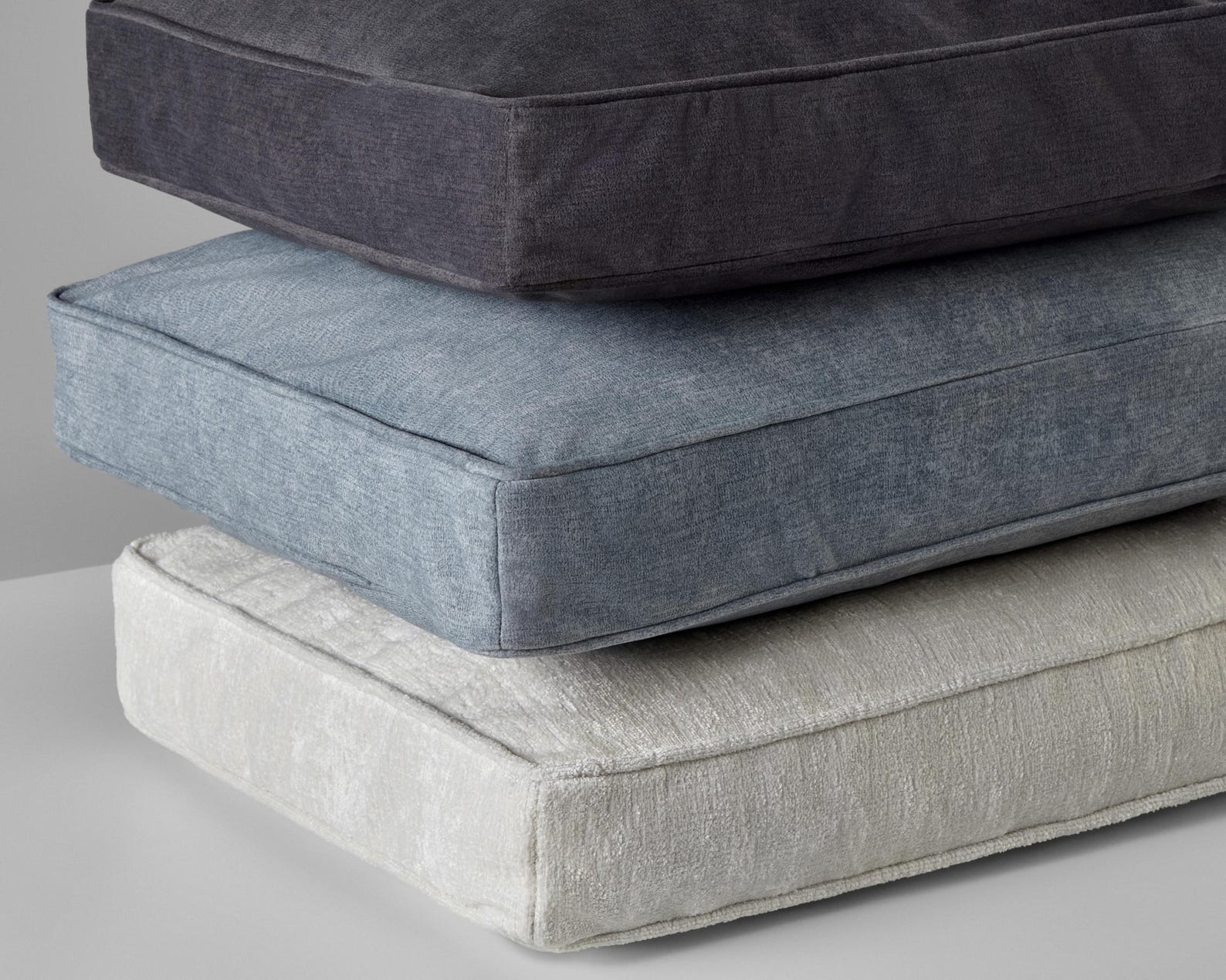 4-inch (10cm) Thick Pipped Edge Cushions, Custom Size and Shape. Canvas ...