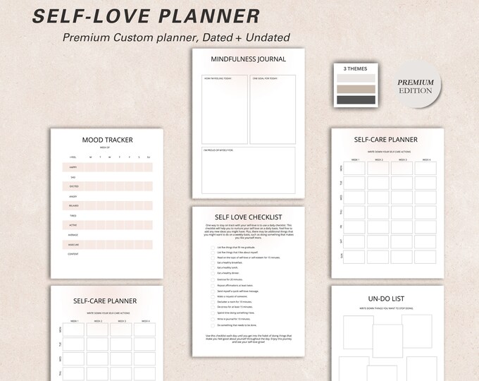 Daily Self Love Planner & 30 Day Challenge, Printable Planner, Instant ...