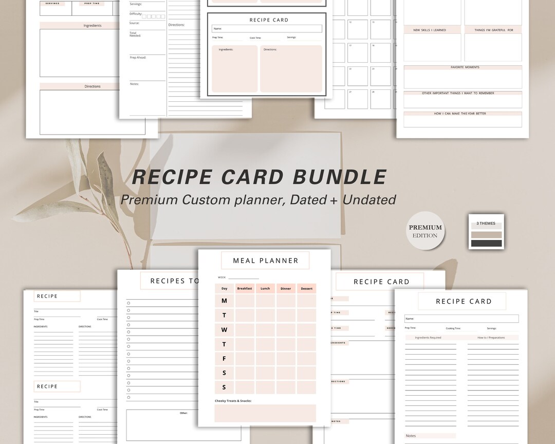 Recipe Planner, Meal Planning Organizer, Kitchen Organization, Recipe ...
