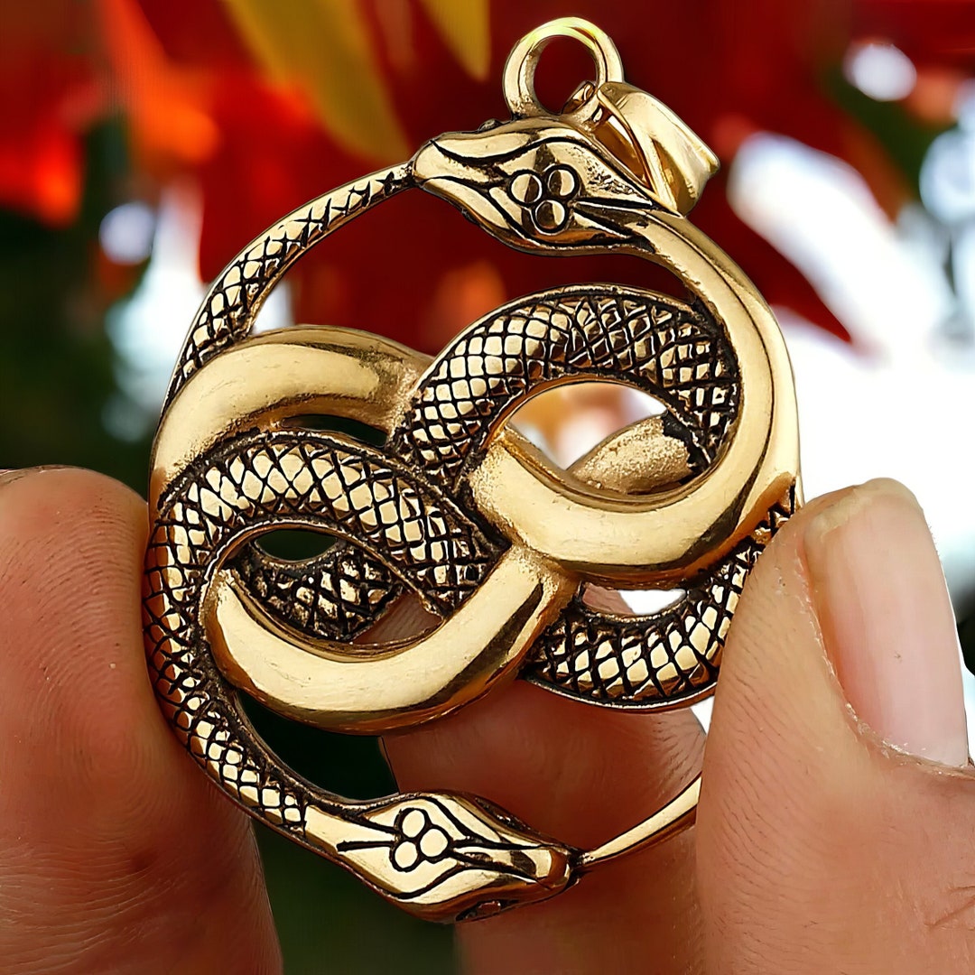 Vintage Twin Serpent Amulet Scandinavian Viking Ouroboros Durable ...