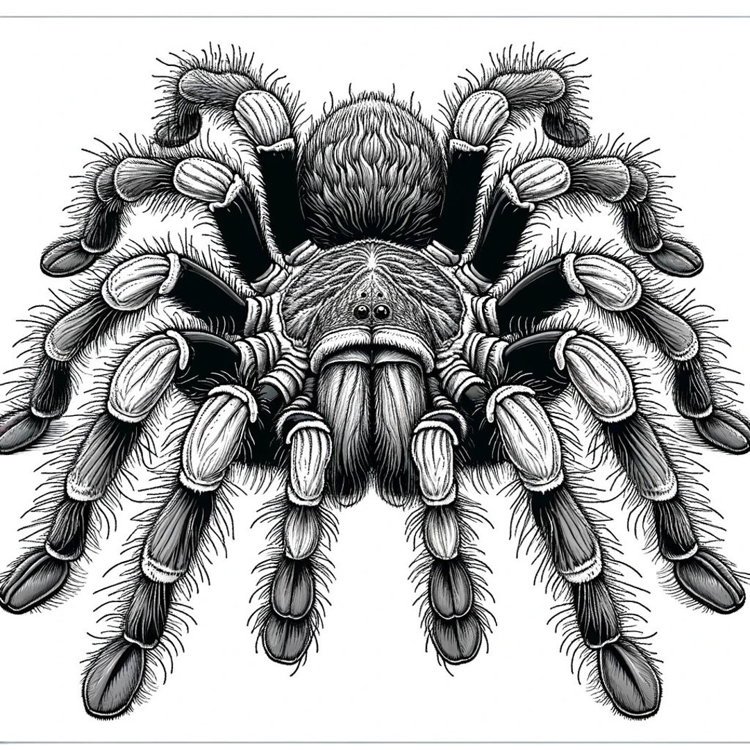 Tarantula Sketch Coloring Page - Etsy