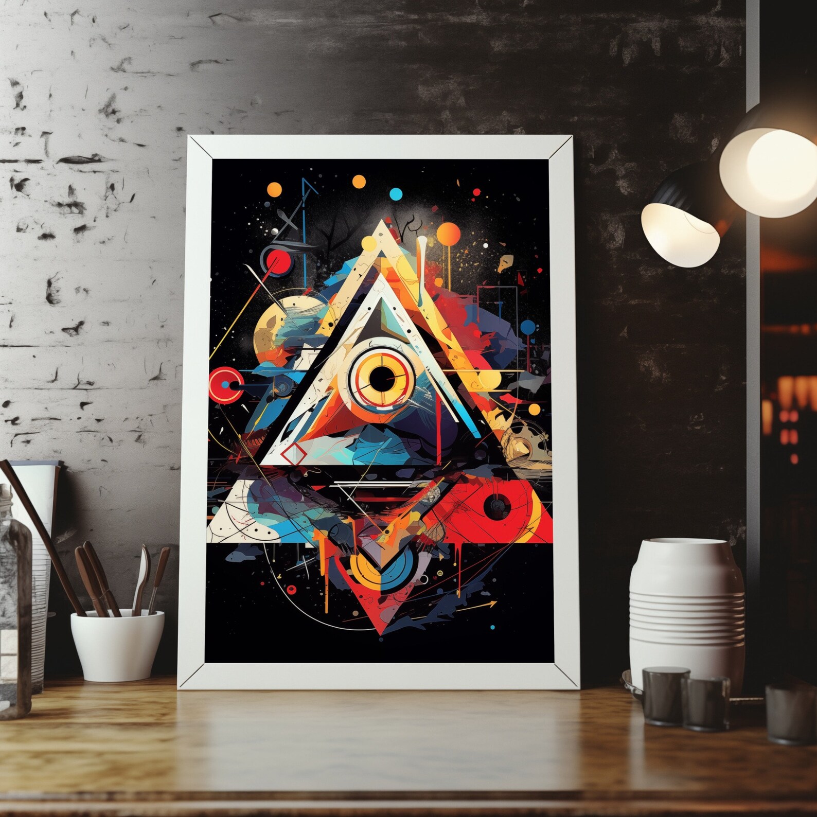 Time and Space Abstract Art Print, Geometric Shapes Wall Decor ...