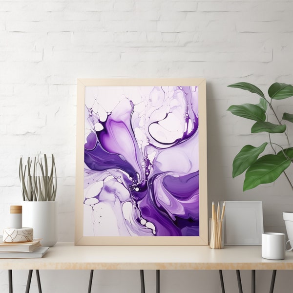 Modern Purple Art - Etsy