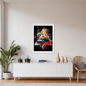 Time and Space Abstract Art Print, Geometric Shapes Wall Decor ...