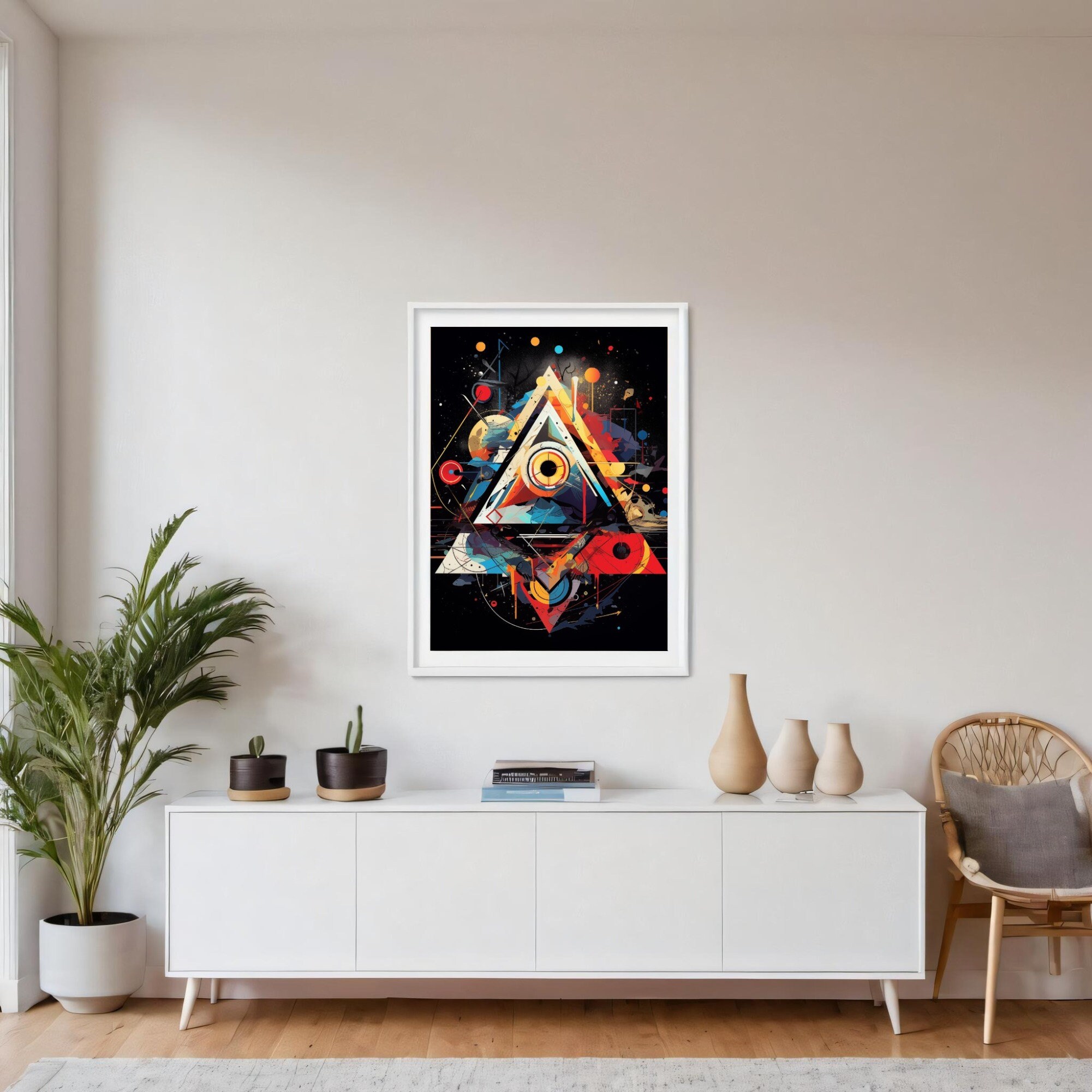 Time and Space Abstract Art Print, Geometric Shapes Wall Decor ...