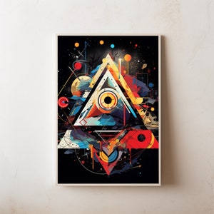 Time and Space Abstract Art Print, Geometric Shapes Wall Decor ...