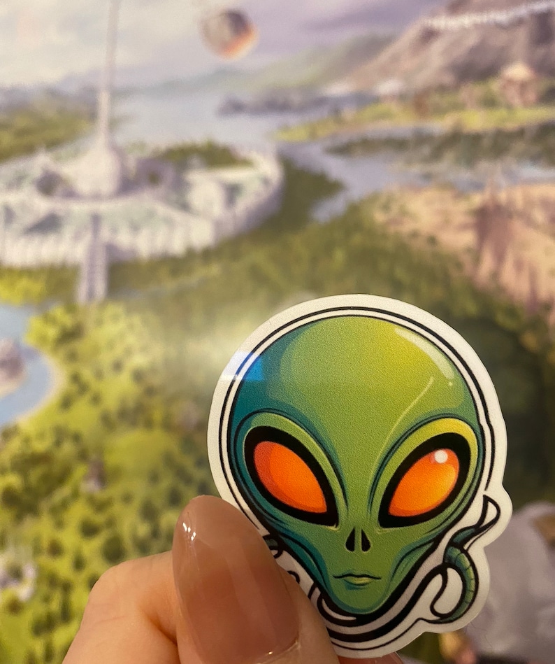 Alien Sticker Celestial Stickers for Laptop Personalization Sticker UFO ...